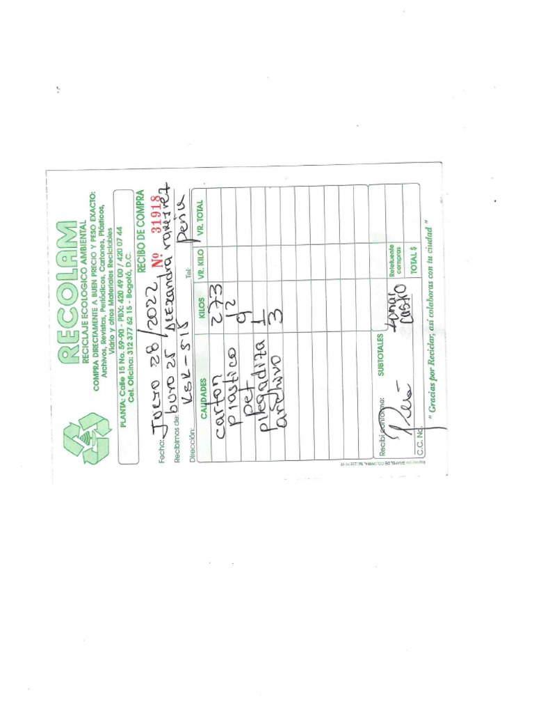 Recolam Julio 28 de 2022 | PDF