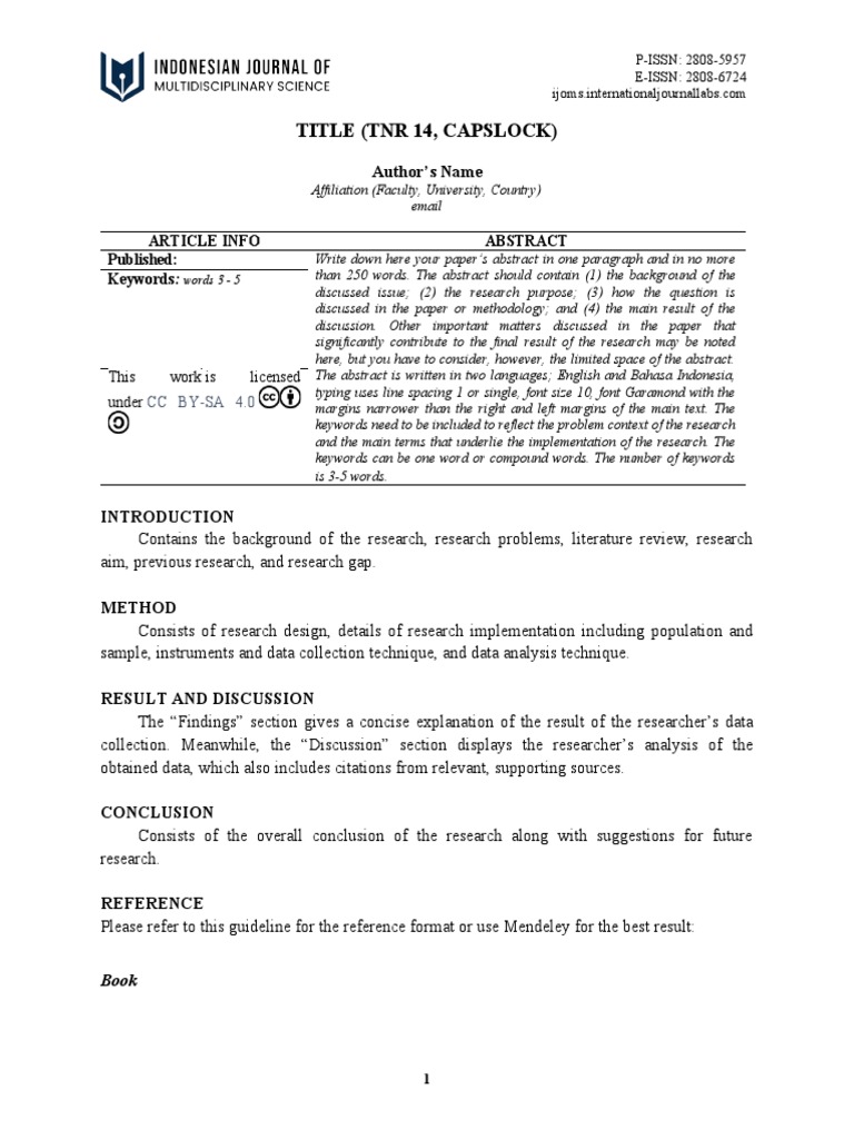 IJOMS Template 3 | PDF | Science