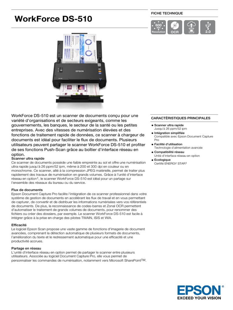 WorkForce-DS-510-Fiche Technique | PDF | Scanner (informatique) | Technologies de l'information ...