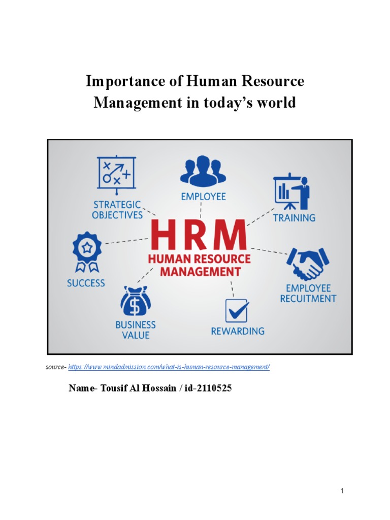 Importance of Human Resource Management in Today's World | PDF | Human ...