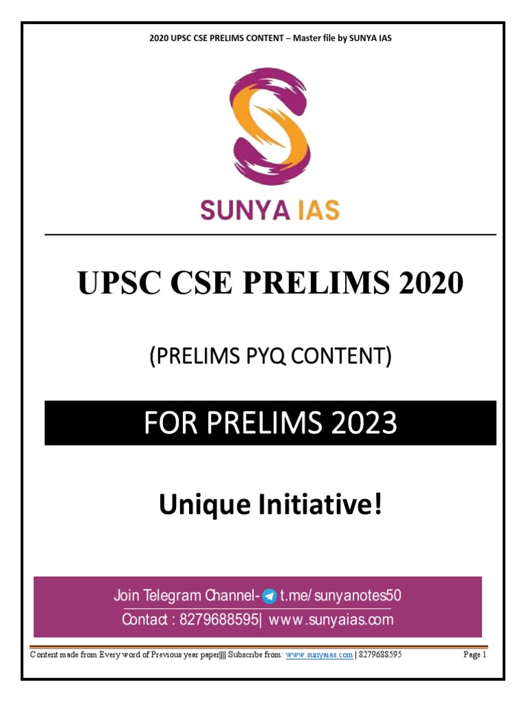 2020 Prelims PYQ - Sunya IAS | PDF | Ashoka | Bodhisattva