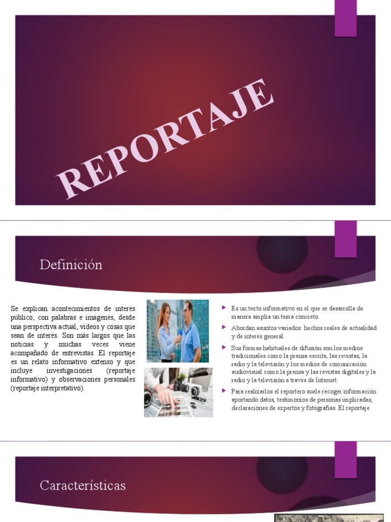 Diapositivas Reportaje | PDF | Radiodifusión | Televisión