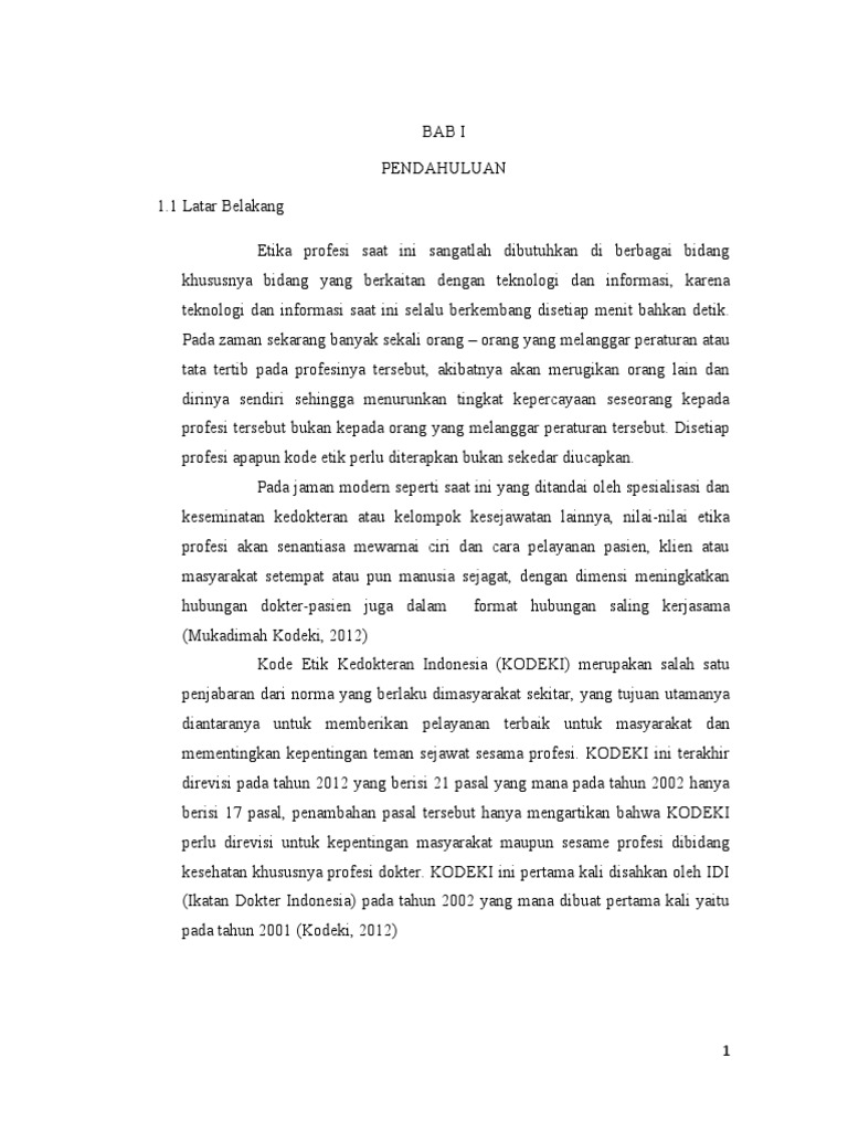 Makalah KODEKI | PDF