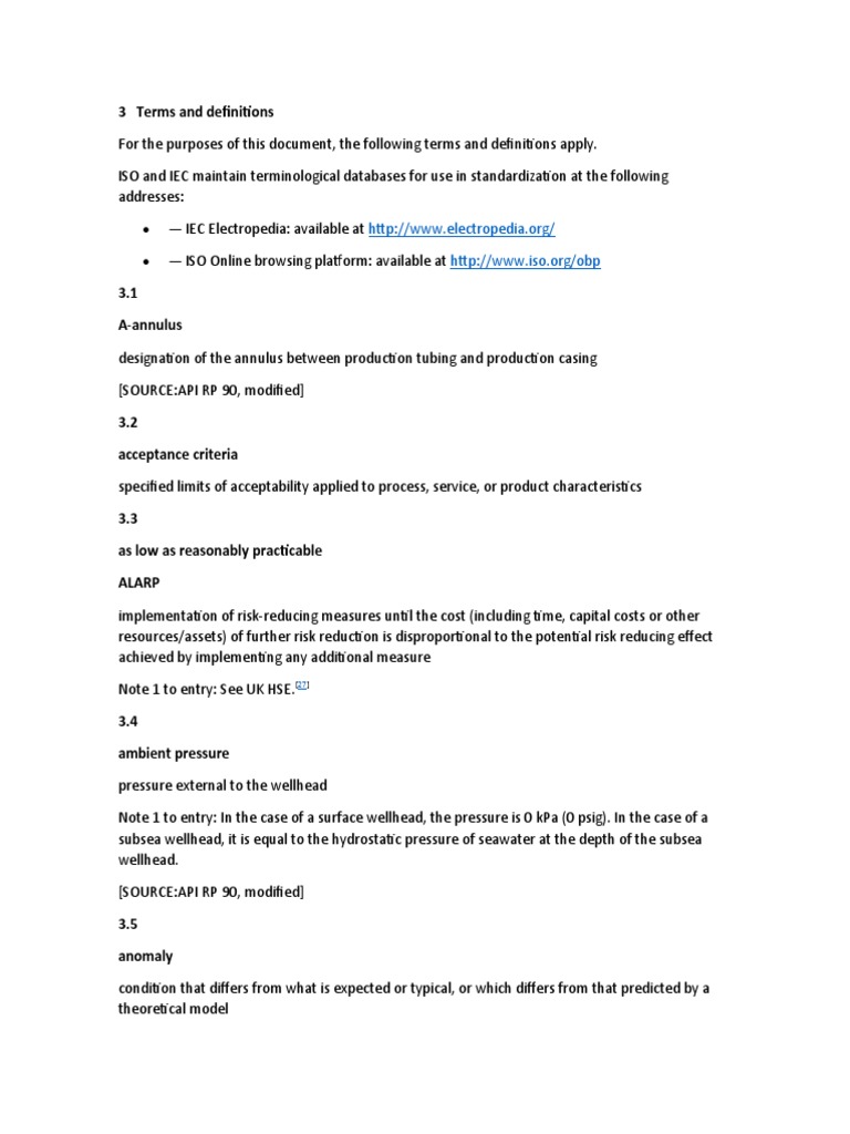 ISO 16530-1 Glosario de Terminos | PDF | Casing (Borehole) | Risk