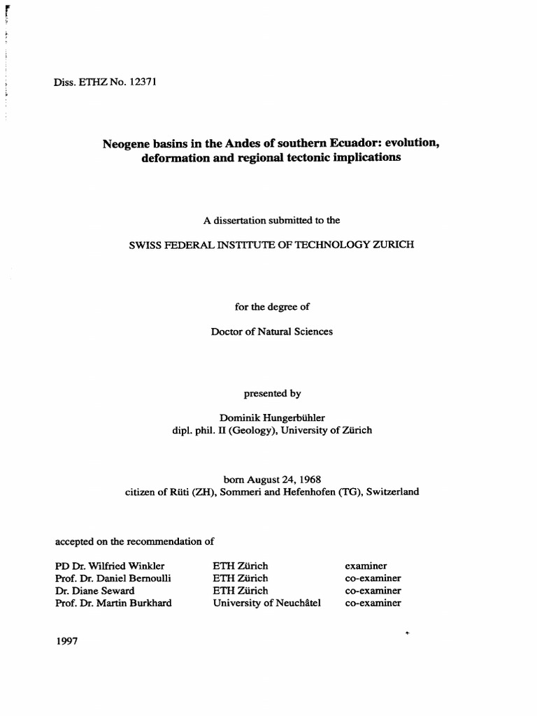 Hungerbuhler, 1997 | Download Free PDF | Geology | Geomorphology