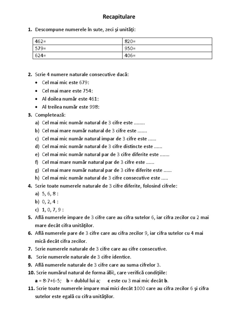 Fisa Recapitulare Mate | PDF