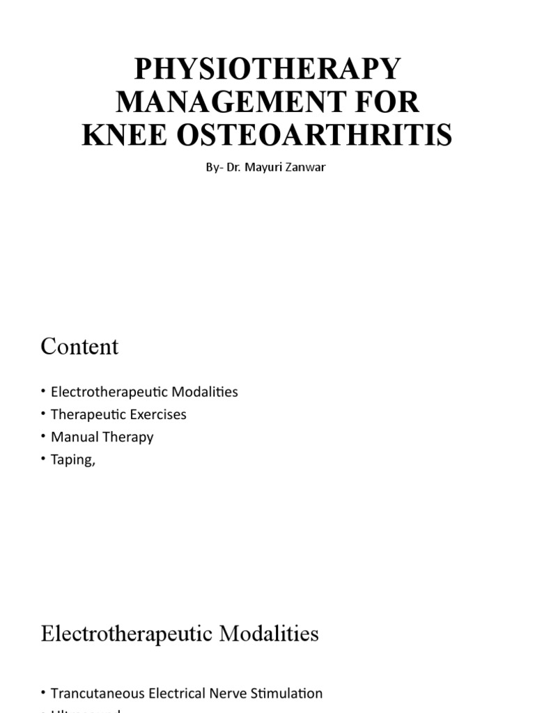 Knee Osteoarthritis Physiotherapy Guide | PDF | Knee | Anatomical Terms ...