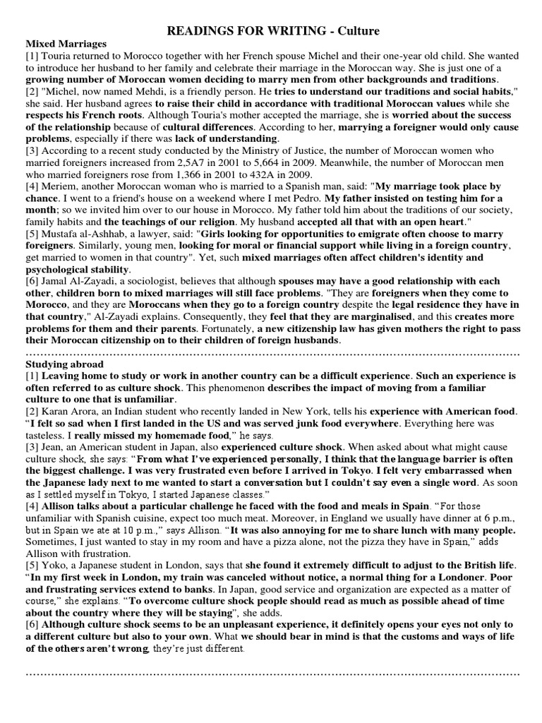 Important Texts - Writing Ideas - CULTURE | PDF