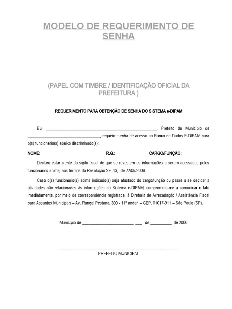 Modelo Requerimento | PDF