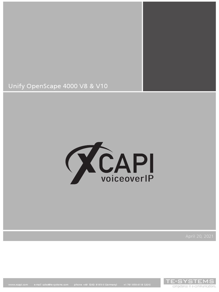 Unify Openscape 4000 V8 V10 Sip En Pdf Session Initiation