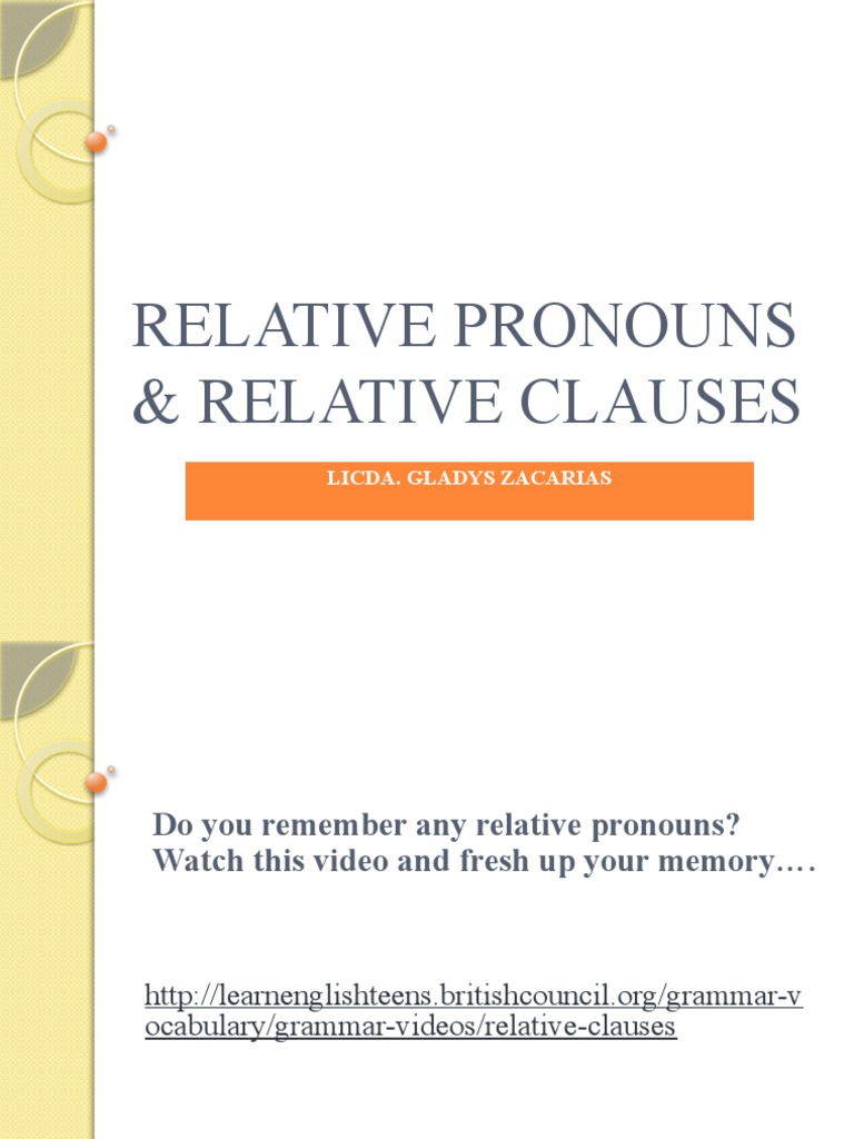 Relative Pronouns and Relative Clauses | PDF | Language Mechanics | Human Communication