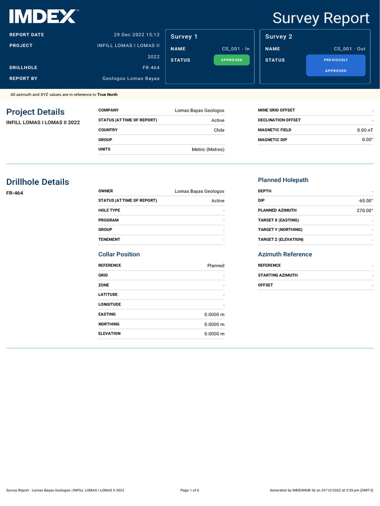 Imdexhub Iq Survey Report - 2022 12-29-15 35 | PDF | Azimuth | Metrology