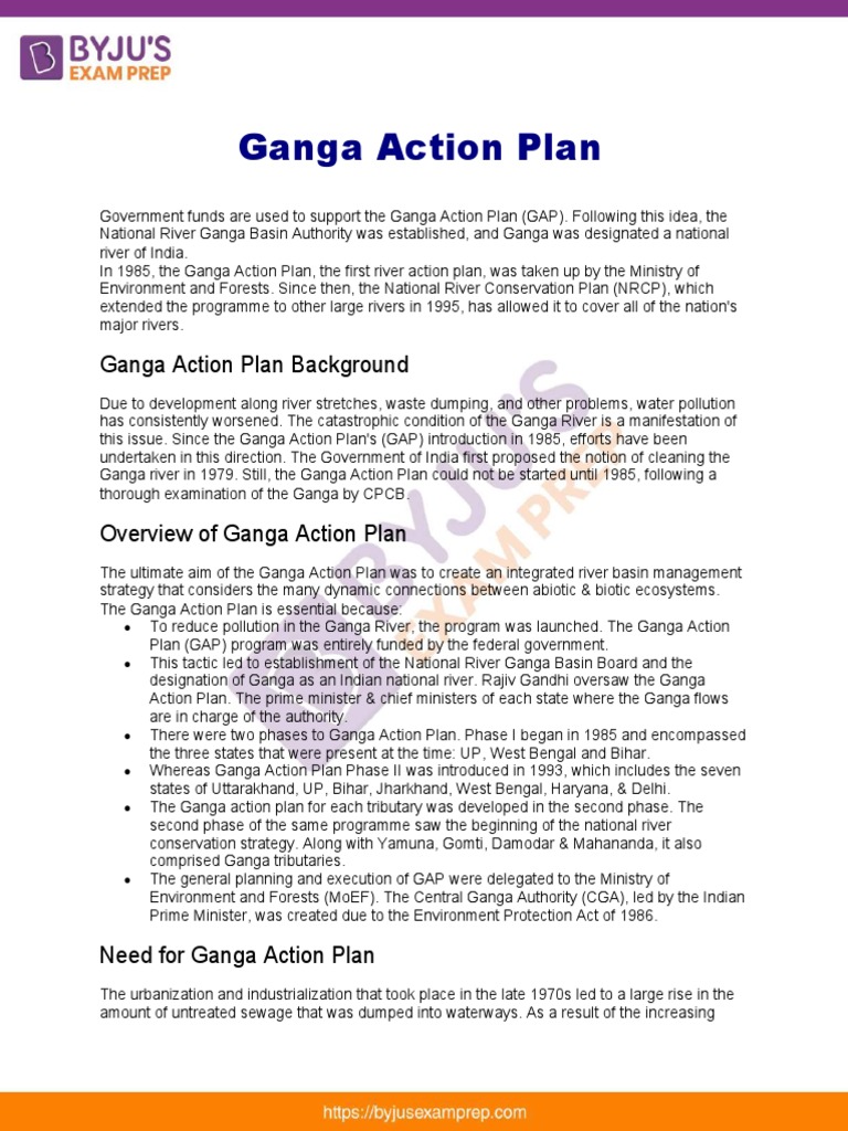 Ganga Action Plan Upsc Notes 94 | PDF | Environmental Technology ...