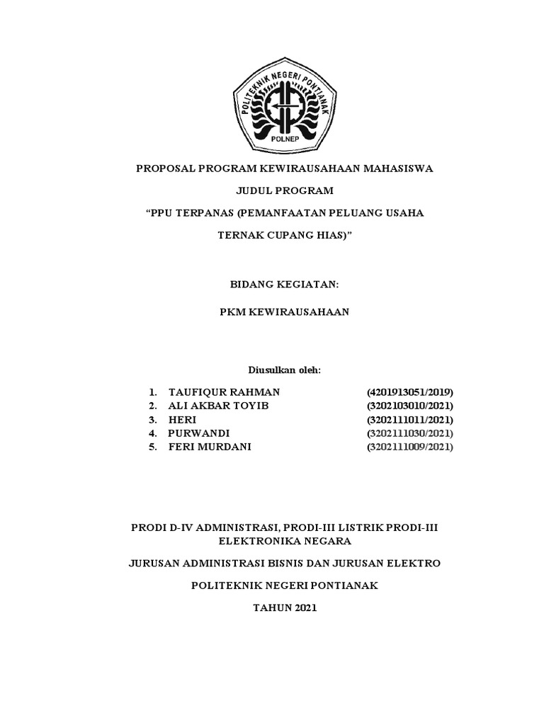 Proposal PKM 2021 Oke | PDF