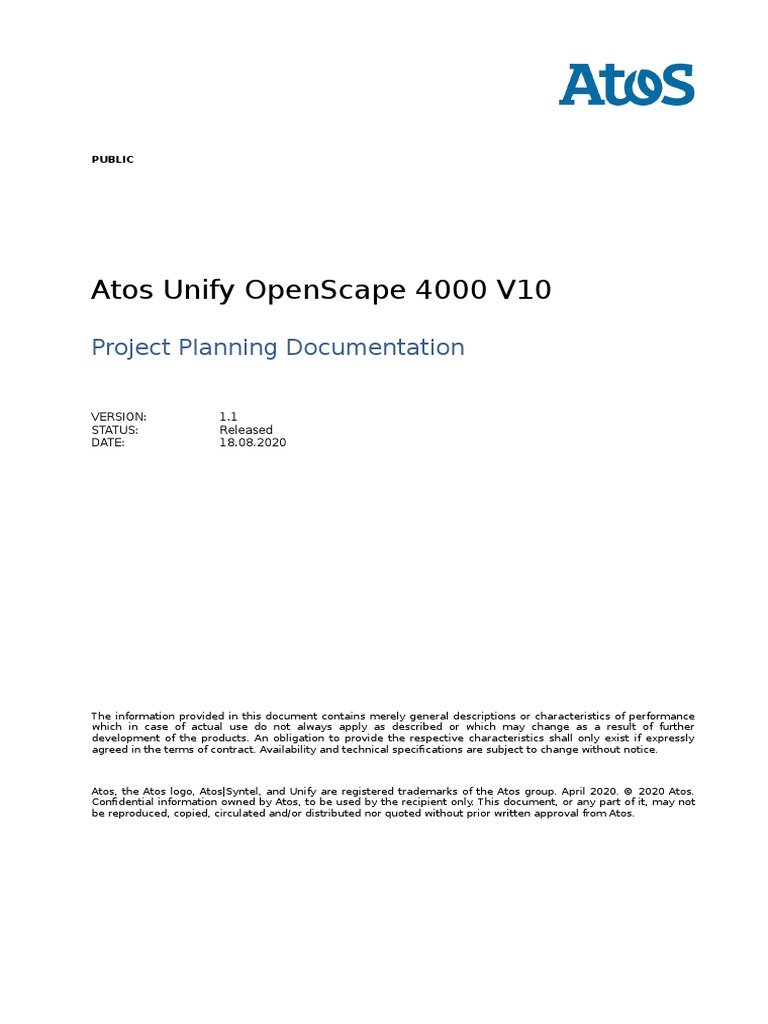 OpenScape 4000 V10 - Guideline Project Planning Documentation V10 | PDF | Session Initiation ...