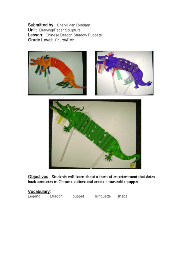 Chinese Dragon Shadow Puppet | PDF | Puppets | Leisure