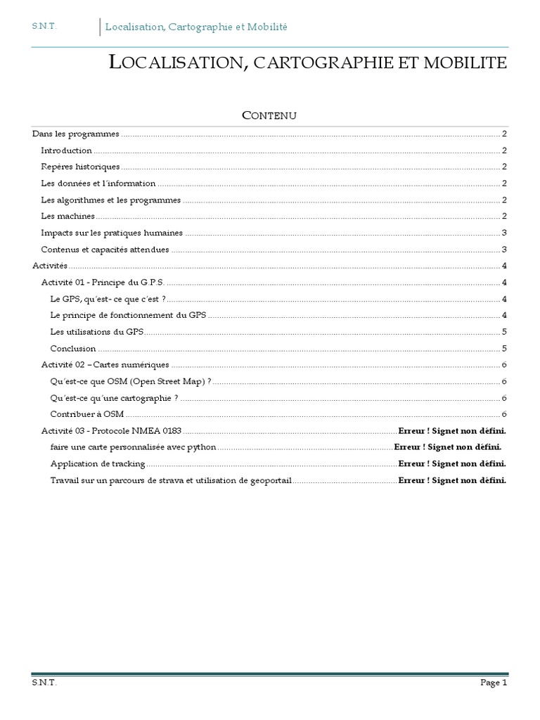 Localisation Et Cartographie | Descargar gratis PDF | Système de ...