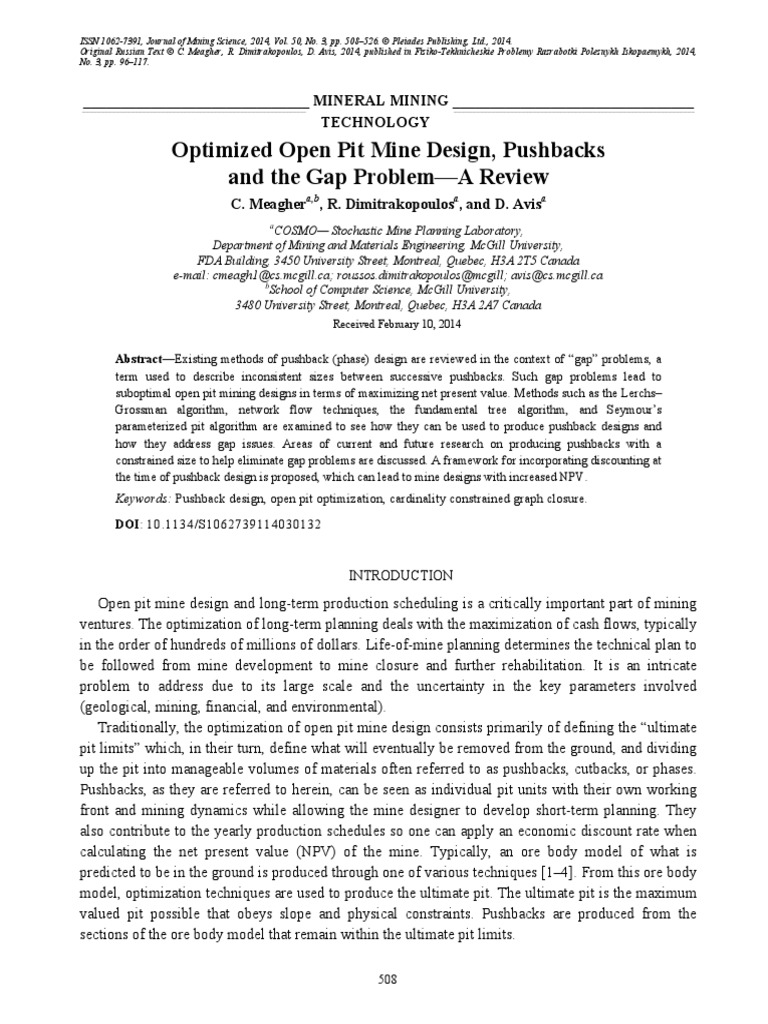 14optimized Open Pit Mine Design, Pushbacks | PDF | Linear Programming | Mathematical Optimization