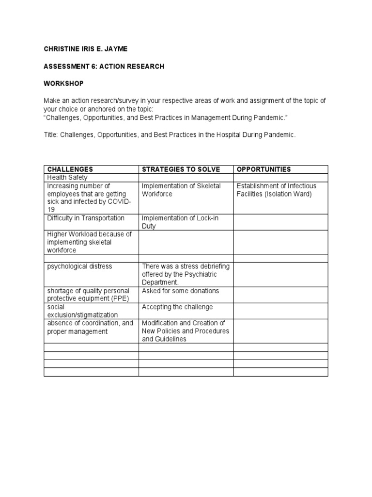 Assessment 6 Action Reseach | PDF