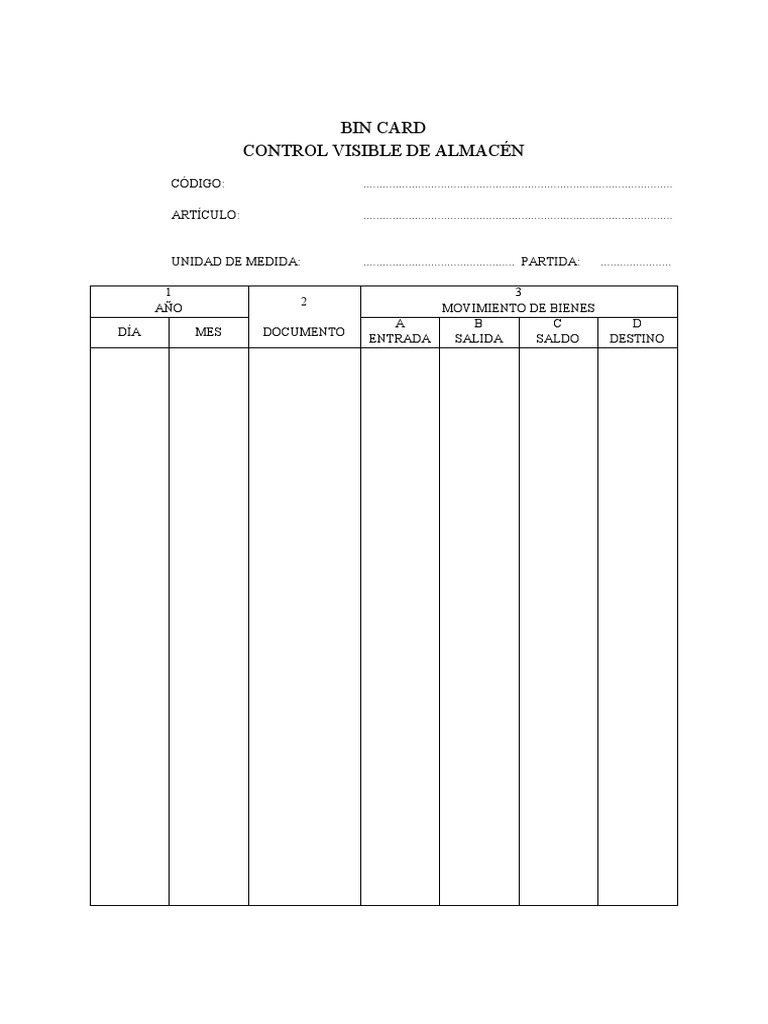 Bin Card | PDF