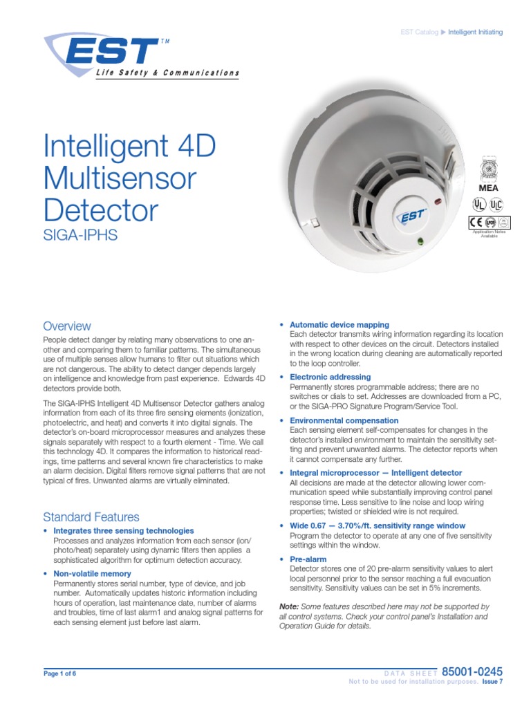 85001-0245 - Intelligent 4D Multisensor Detector | PDF | Relay ...