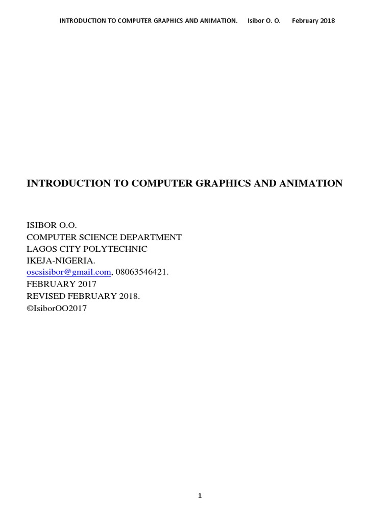 Overview of Computer Graphics History | PDF | Computer Graphics ...