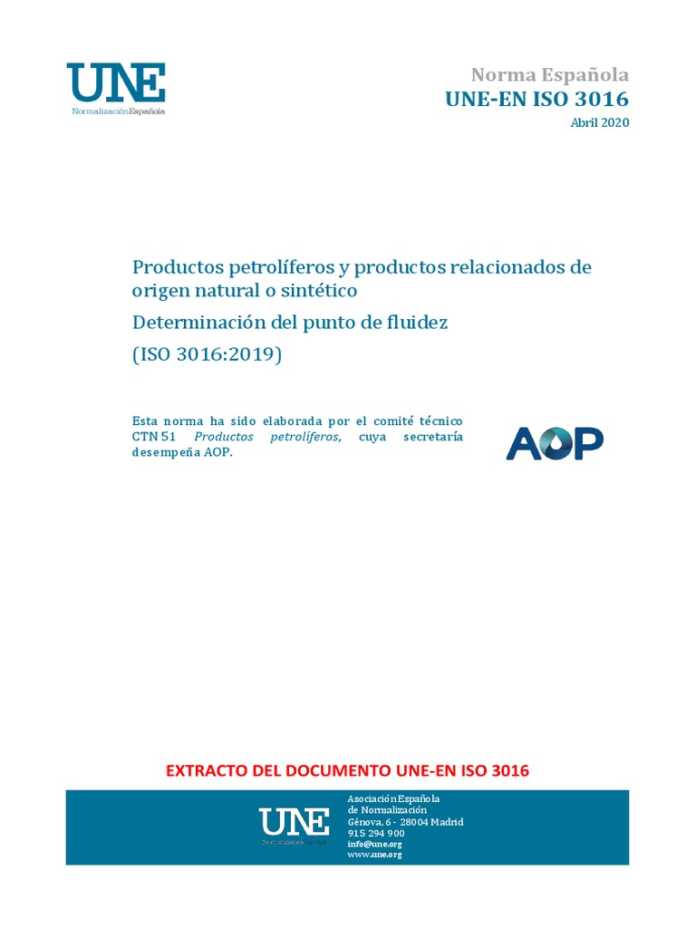 (Ex) Une-En Iso 3016 2020 | PDF | Petróleo | Ciencias fisicas