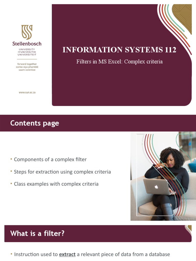 Infos 112 2023 Complex Filters | PDF | Databases | Microsoft Excel Infos 112 2023 Complex Filters | PDF | Databases | Microsoft Excel