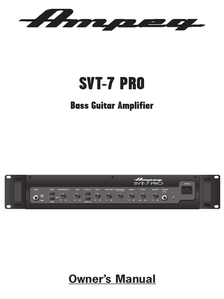 Ampeg SVT-7 Pro | PDF | Amplifier | Loudspeaker