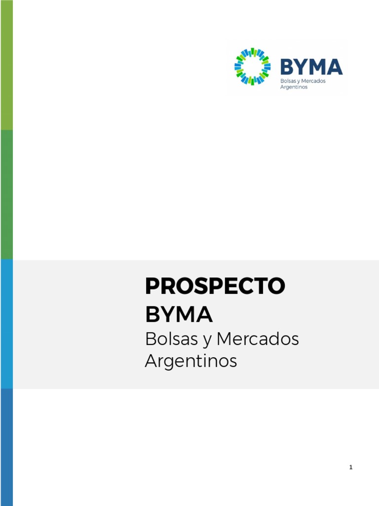 BYMA Prospecto 1 | PDF | Bolsa | Bolsa de Valores