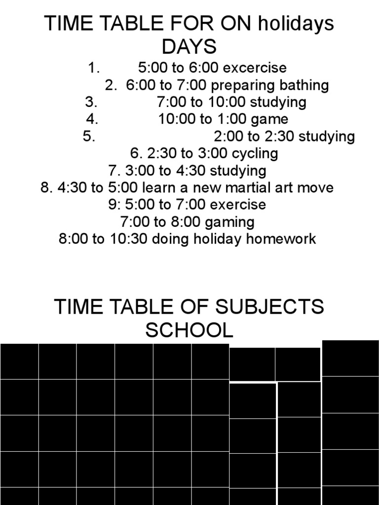 Time Table | PDF