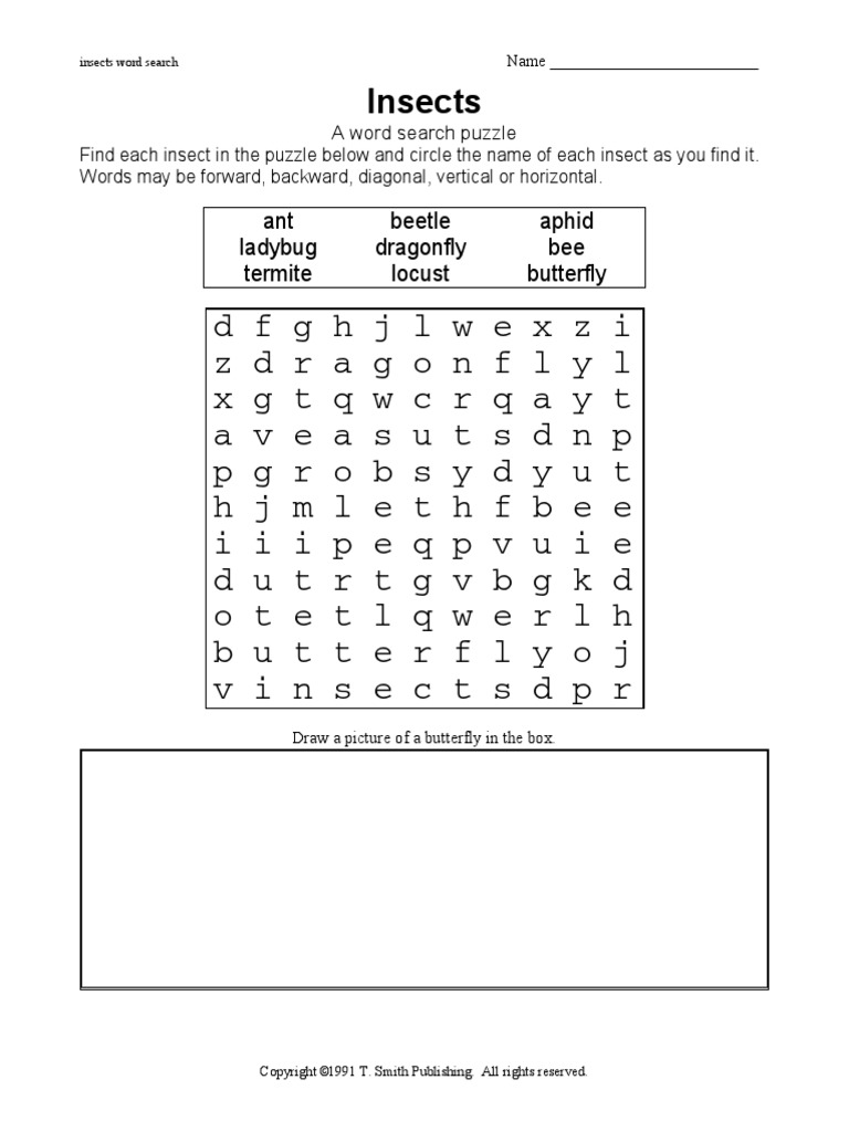 Insects Word Search | PDF