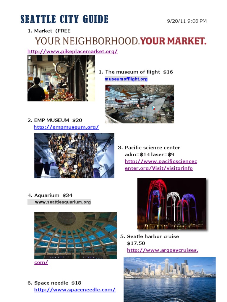 Seattle City Guide: Attractions & Dining | PDF