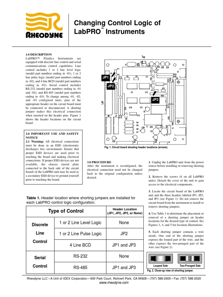 Rheodyne Changing Control Logic | PDF | Electrostatic Discharge | Electrical Connector