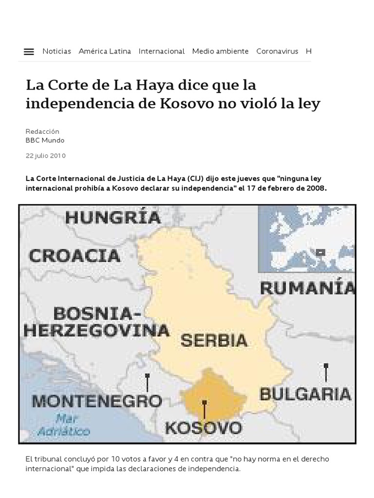 Independencia de Kosovo | PDF | Kosovo | Relaciones Internacionales
