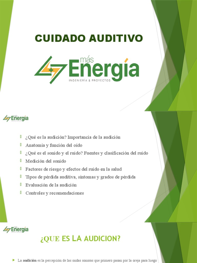 Capacitacion Cuidado Auditivo | PDF | Escuchando | Sonido Capacitacion Cuidado Auditivo | PDF | Escuchando | Sonido