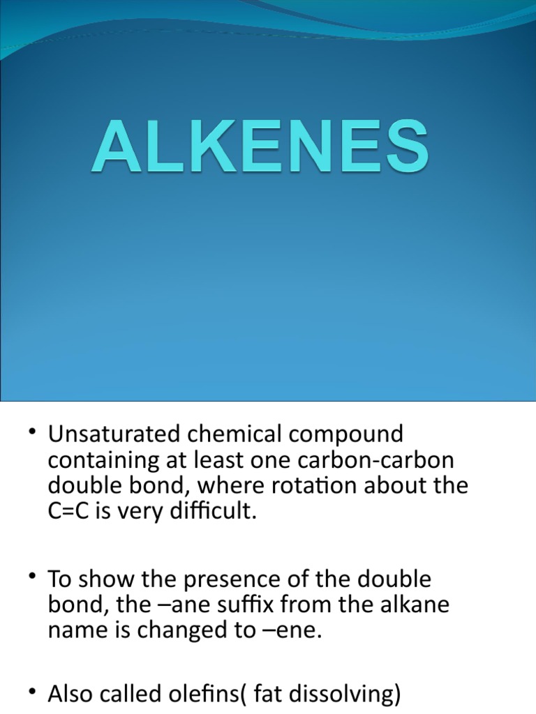 Lecture9 Alkenes2010 | PDF | Alkene | Polymerization