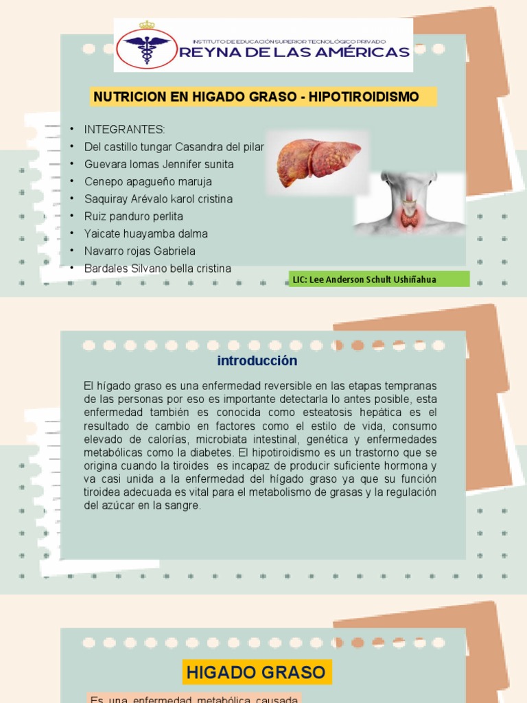 Nutricion en Higado Graso, Hipotiroidismo | PDF | Tiroides | Alimentos