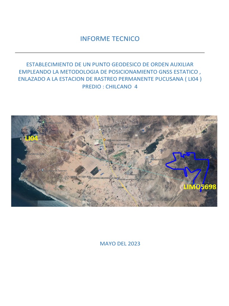 Informe Tecnico - Procesamiento GNSS - Chilcano-4 | PDF | Geodesia | Cartografía