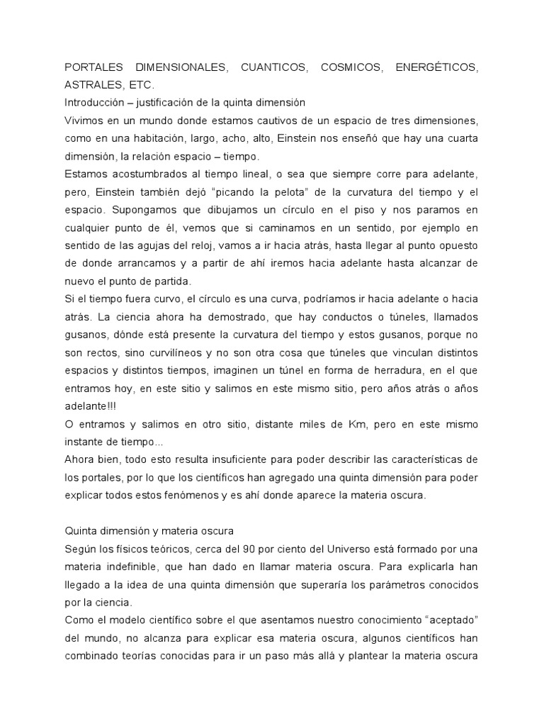 Portales Dimensionales | PDF | Importar | Universo