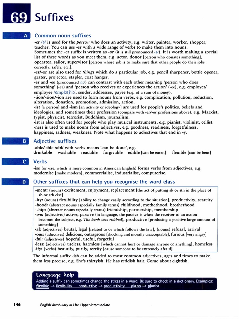 Suffixes and Prefixes | PDF | Noun | Adjective