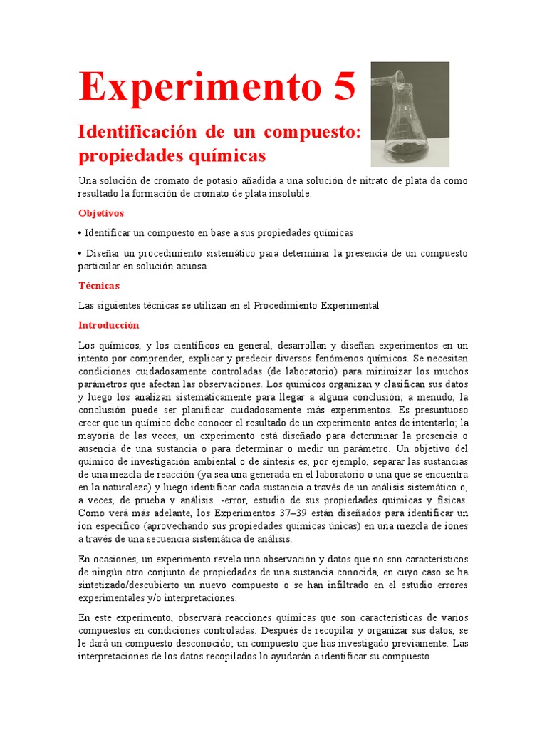 Experimento 5 | PDF | Experimentar | Hidróxido de sodio