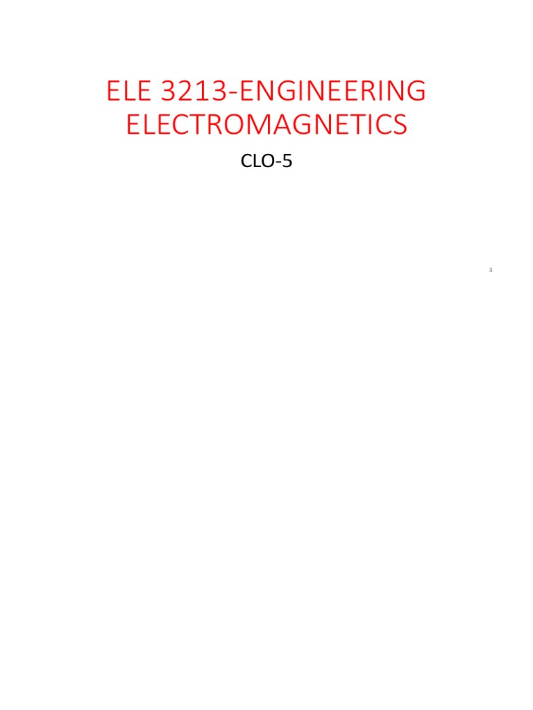 LO-5 (Engineering Electromagnetics) Updated | PDF | Electrical Network | Transmission Line
