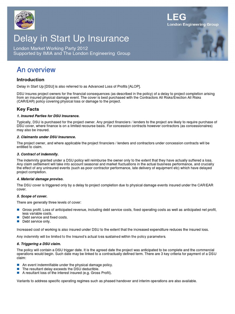 Understanding Delay in Start Up Insurance | PDF | Insurance | Deductible