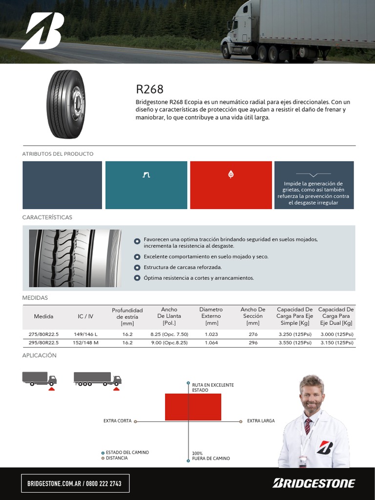 Bridgetone R268 | PDF | Neumático | Tecnologías automotrices