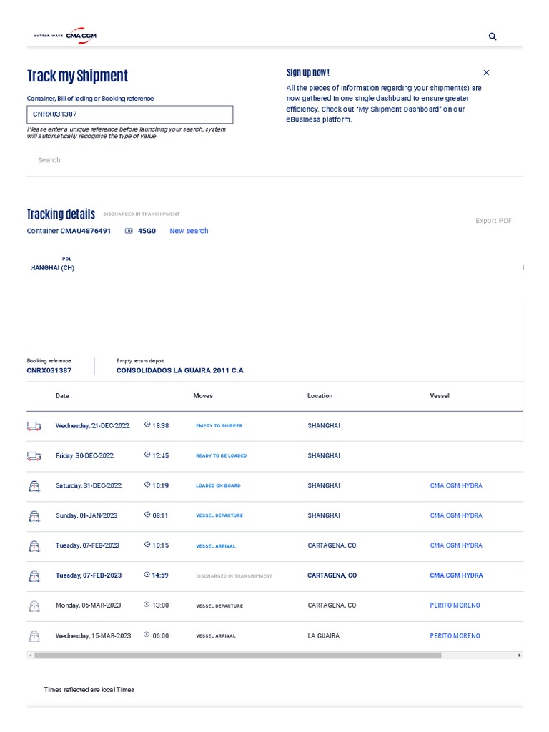 Track My Shipment: Tracking Details | PDF | Cargo | Supply Chain Management