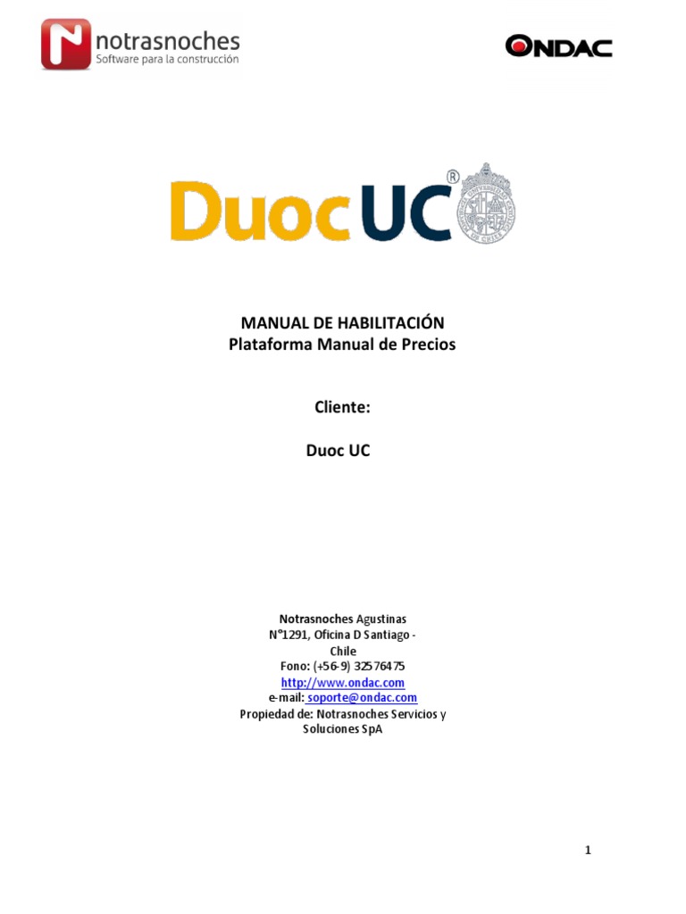 Manual de Habilitacion DUOC UC | PDF