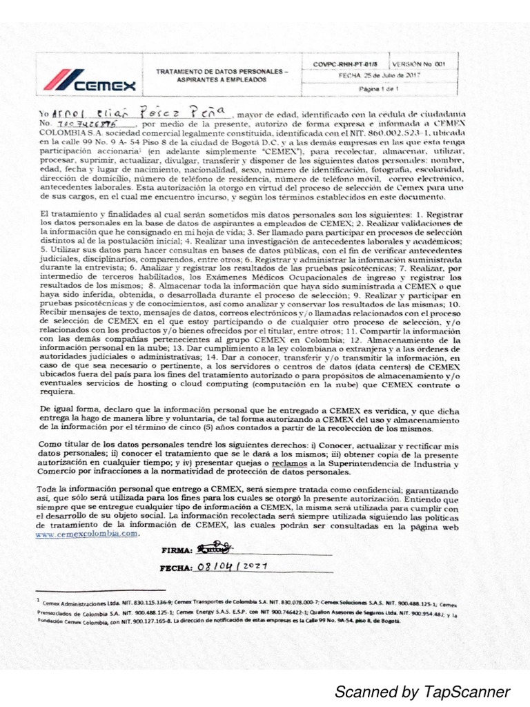 Contrato Cemex | PDF