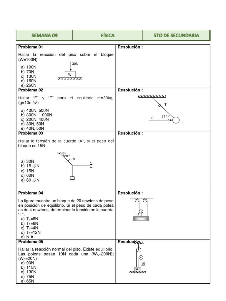 Semana 09 Actividad de Aprendizaje Estatica I | PDF | Tensión (Física) | Cantidades fisicas