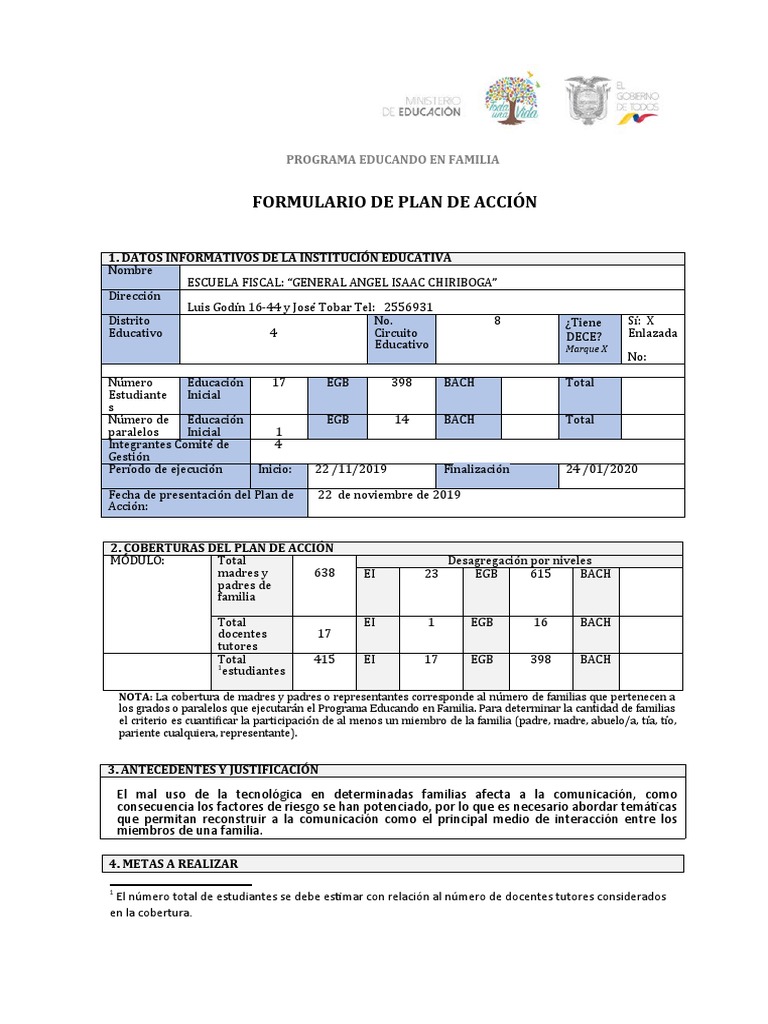 Programa Educando en Familia Isaac Chiriboga | PDF